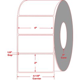 4" x 2" Zebra Labels 10012164 compatible